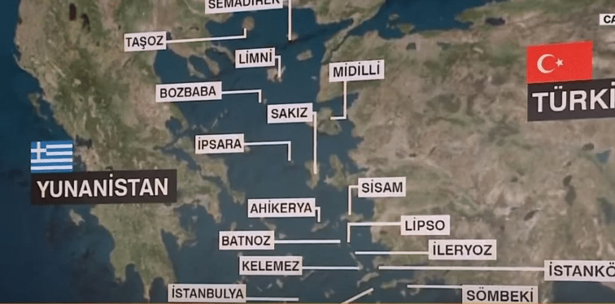 Χάρτη με διχοτομημένο το Αιγαίο, κυκλοφόρησε η Τουρκία